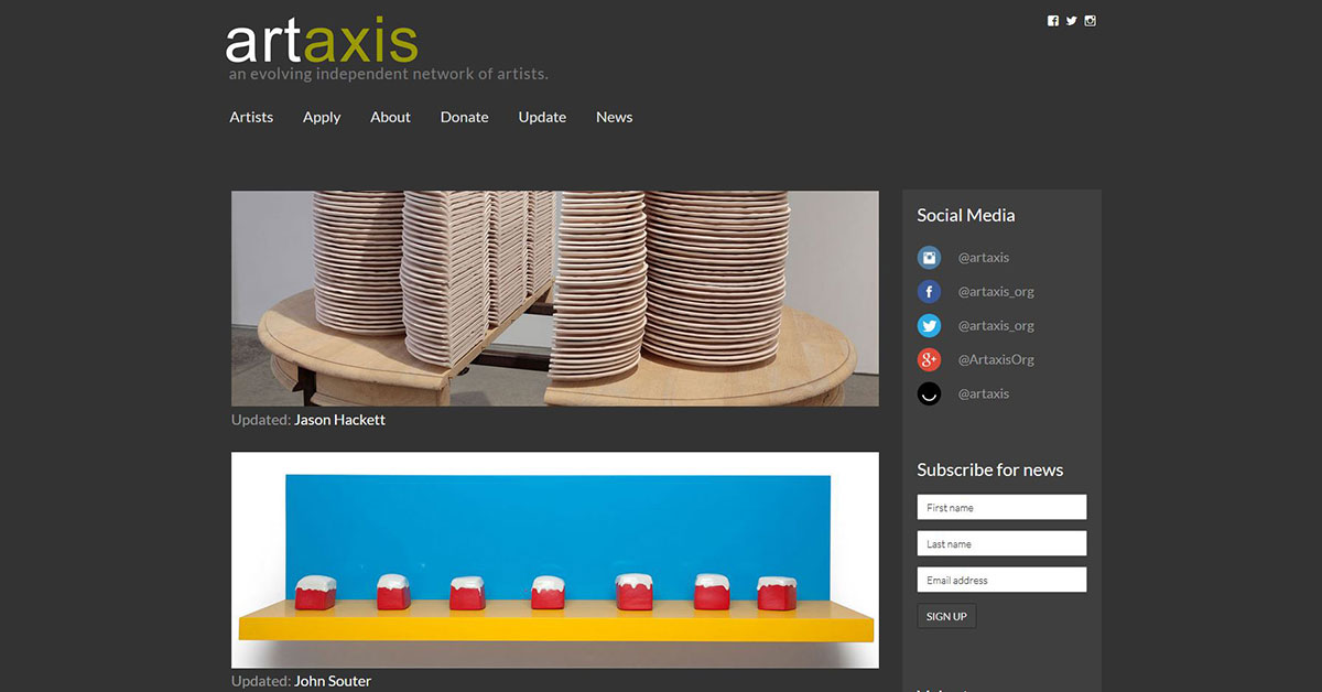 Artaxis.org: an evolving independent network of artists